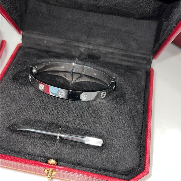 Cartier | Jewelry | Cartier Silver Bracelet With Diamonds | Poshmark